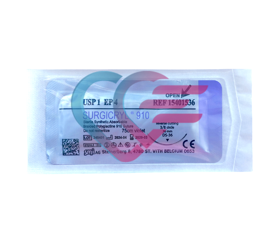 KONAC KIR. SURGICRYL 910, EP 4 USP 1 75CM IGLA 3/8 CIR REV.CUT 36MM - Medicpro